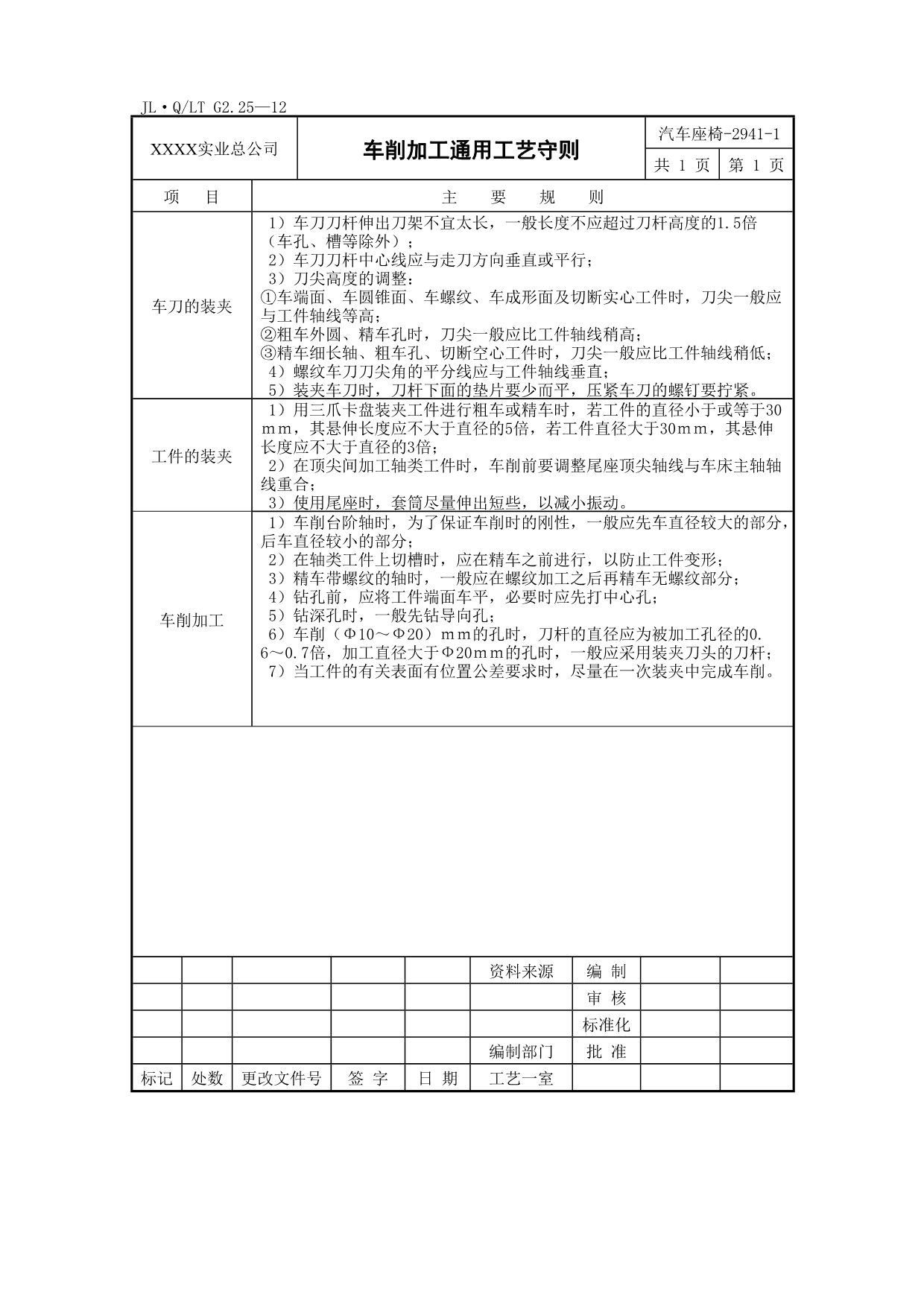 汽车座椅-2941-1车削加工通用工艺守则.doc-紧固件课件,紧固件知识,紧固件资料-华人螺丝网